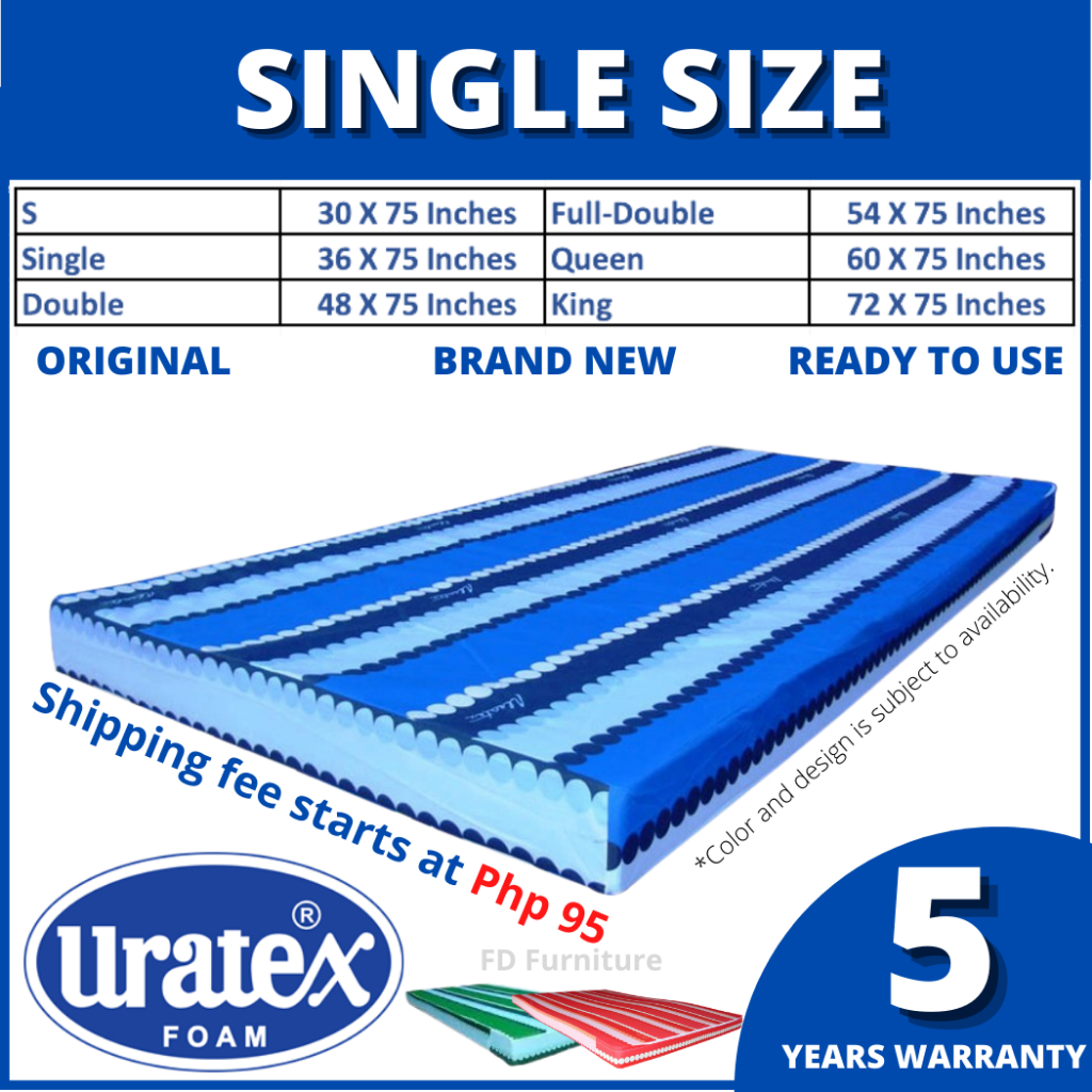 Original Uratex Foam with Cover - Single Size (36x75 inches) - All ...