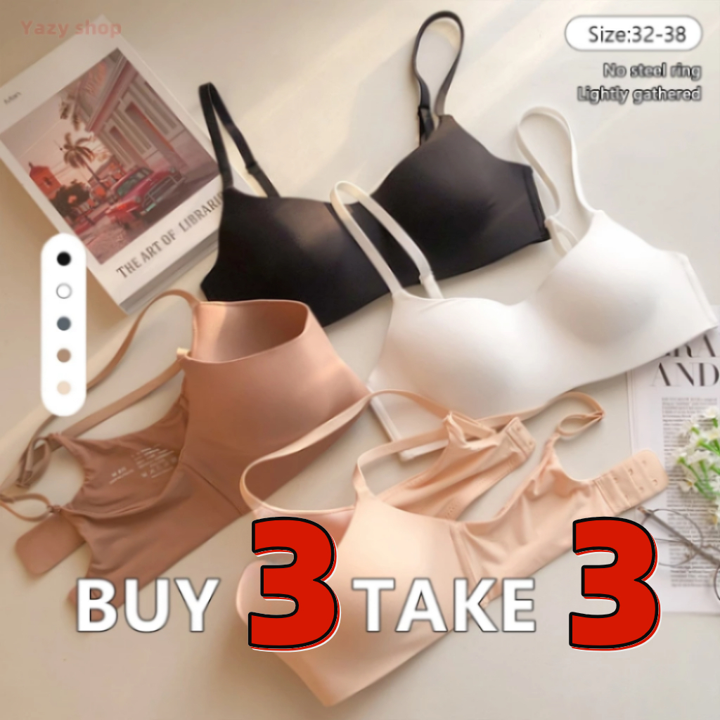 6pcs Japan Bralette Seamless Bra Wireless Single Layer Thin Push up Bra ...