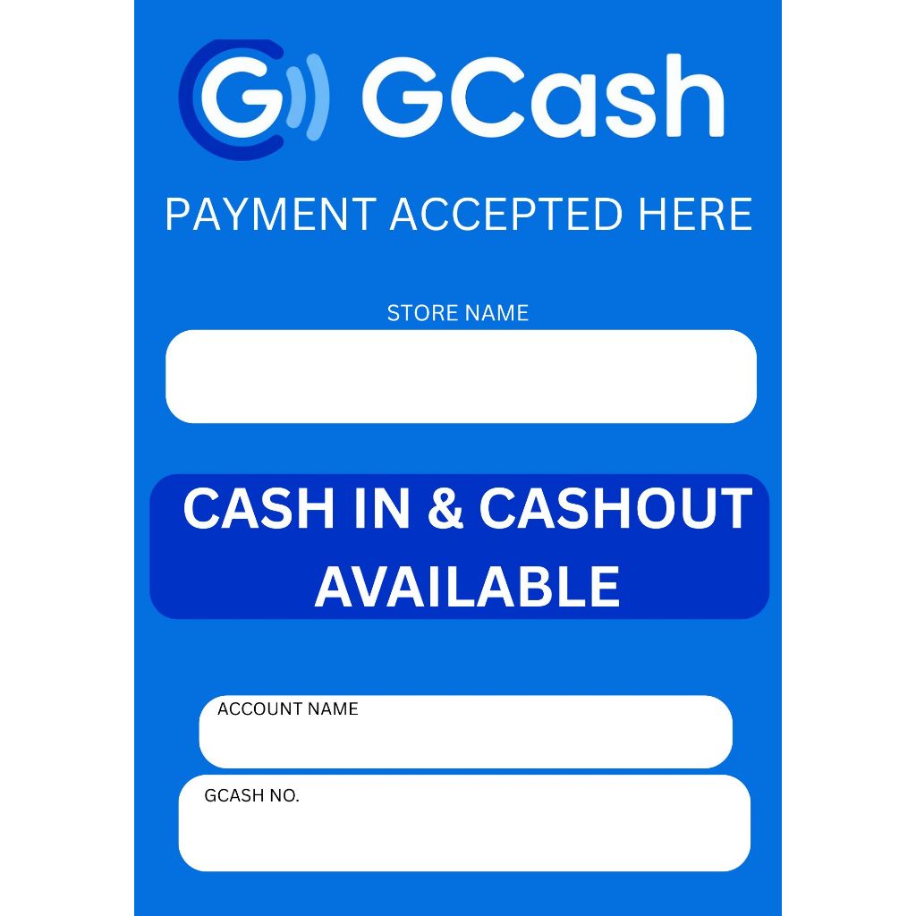 GCASH LOAD SIGNAGE LAMINATED | Shopee Philippines