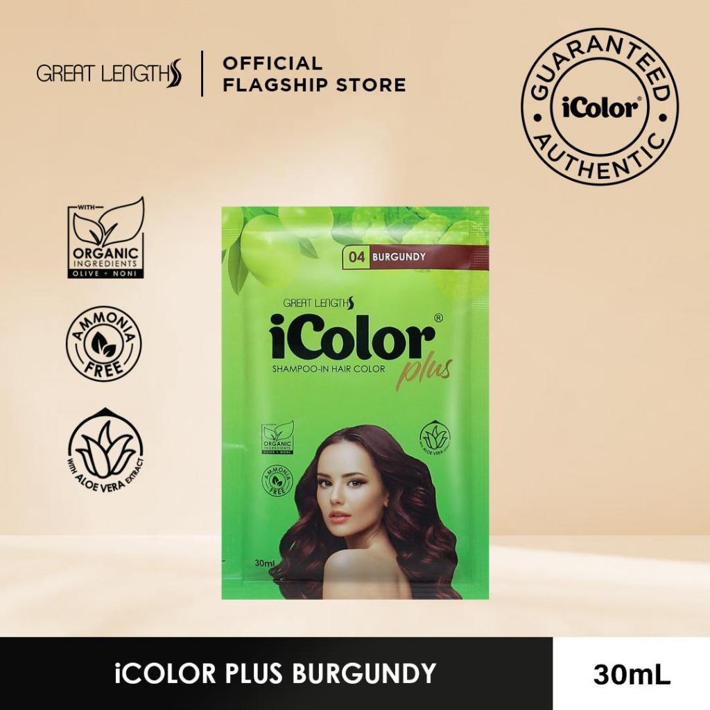 iColor Plus Shampoo-In Hair Color Burgundy 30ml (Best Seller) | Shopee ...