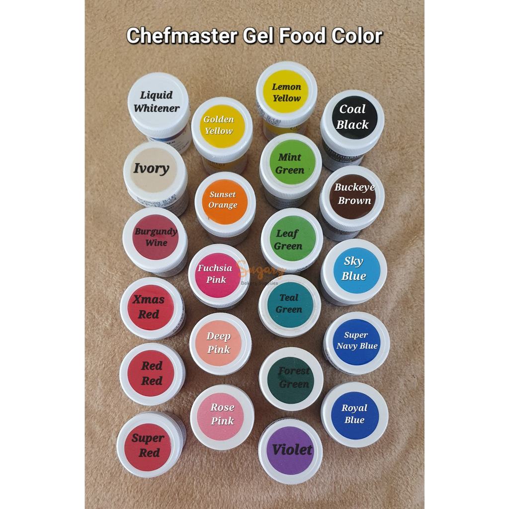 Chefmaster Food Color Gel 1oz (28.35g) [LIST OF COLORS AT THE ...