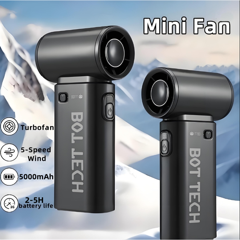 BOT TECH Handheld Fan 5000mAh BT-T700 Portable Mini Fan Rechargeable ...