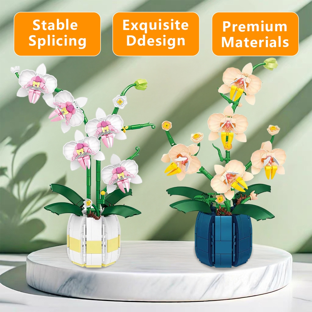 Building Blocks Mini Flower With A Vase Bouquet Block Assembly Toy ...