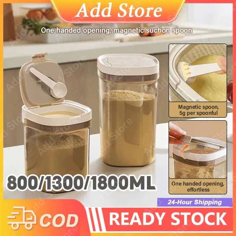 Airtight Milk Powder Storage Container with Scoop and Scraper 1800/1300 ...