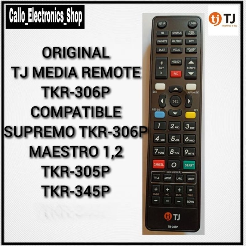 Original TJ Media Remote Control TR-306P & TR-305P for Supremo/Maestro1 ...