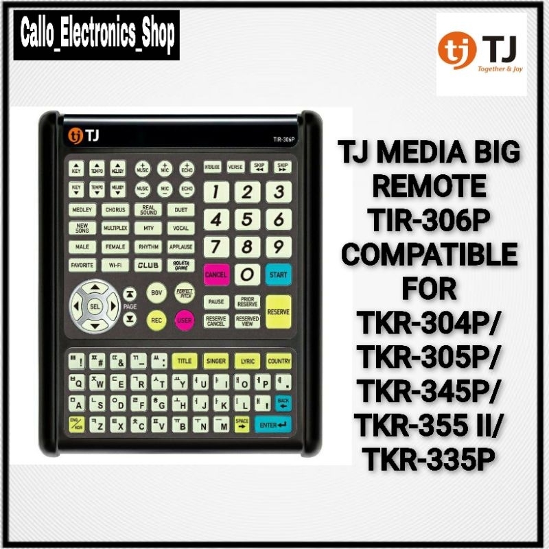 TJ Media Big Remote For TIR-306P SUPREMO/MAESTRO/TKR-305P/TKR-304P/TKR ...
