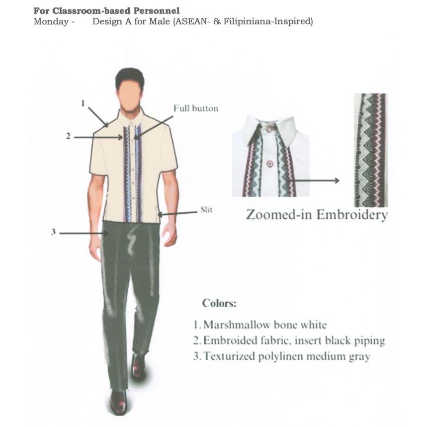 2025 Class A MALE (M) DepEd Teachers Uniform Fabric alternative cloth ...