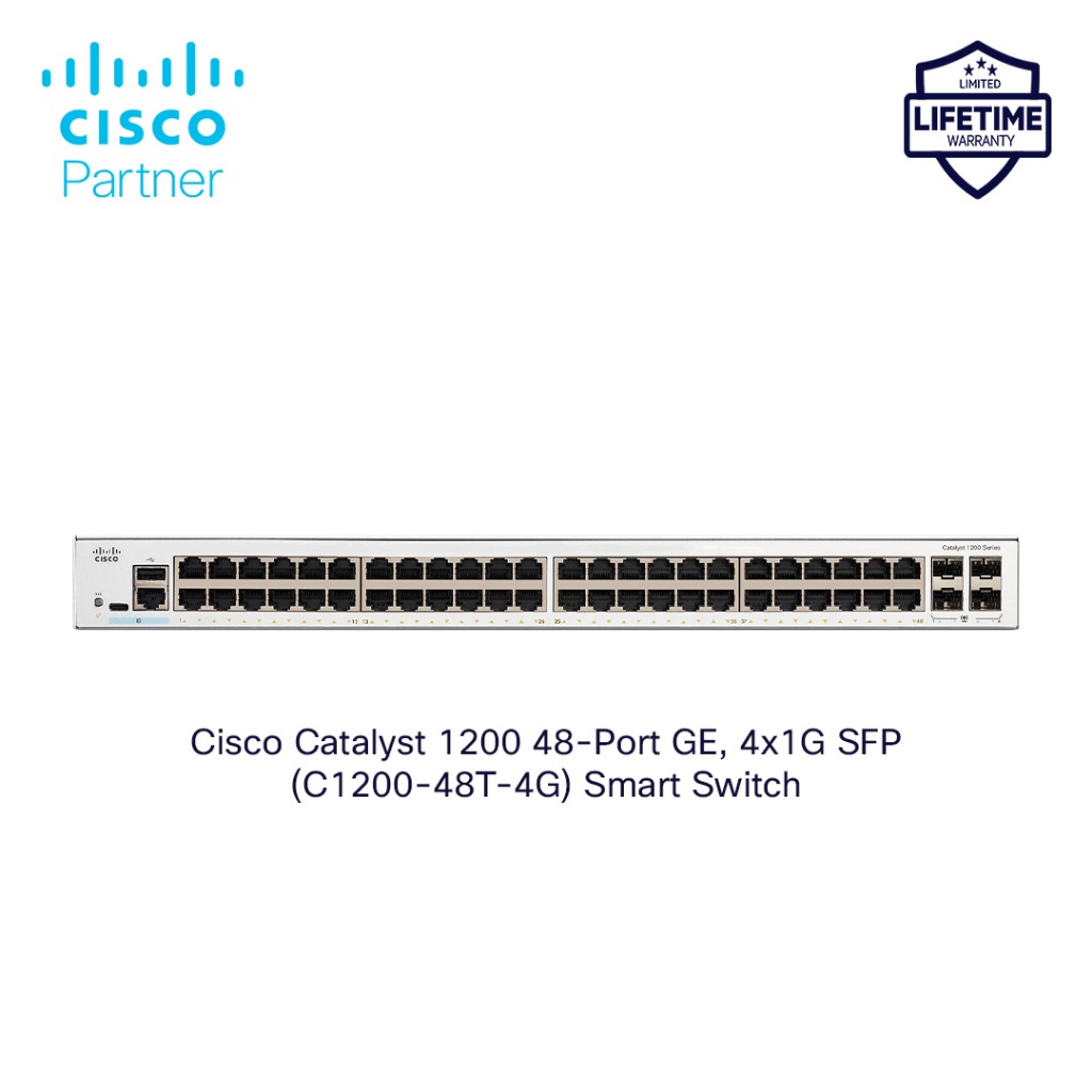 Cisco Catalyst 1200 48-PORT GE, 4X1G SFP (C1200-48T-4G) | Shopee ...