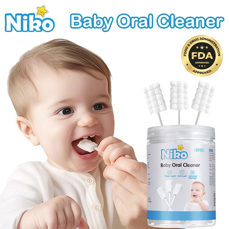 NIKO 30pcs Medical Cotton Swab Gauze Baby Oral Tongue Cleaner ...
