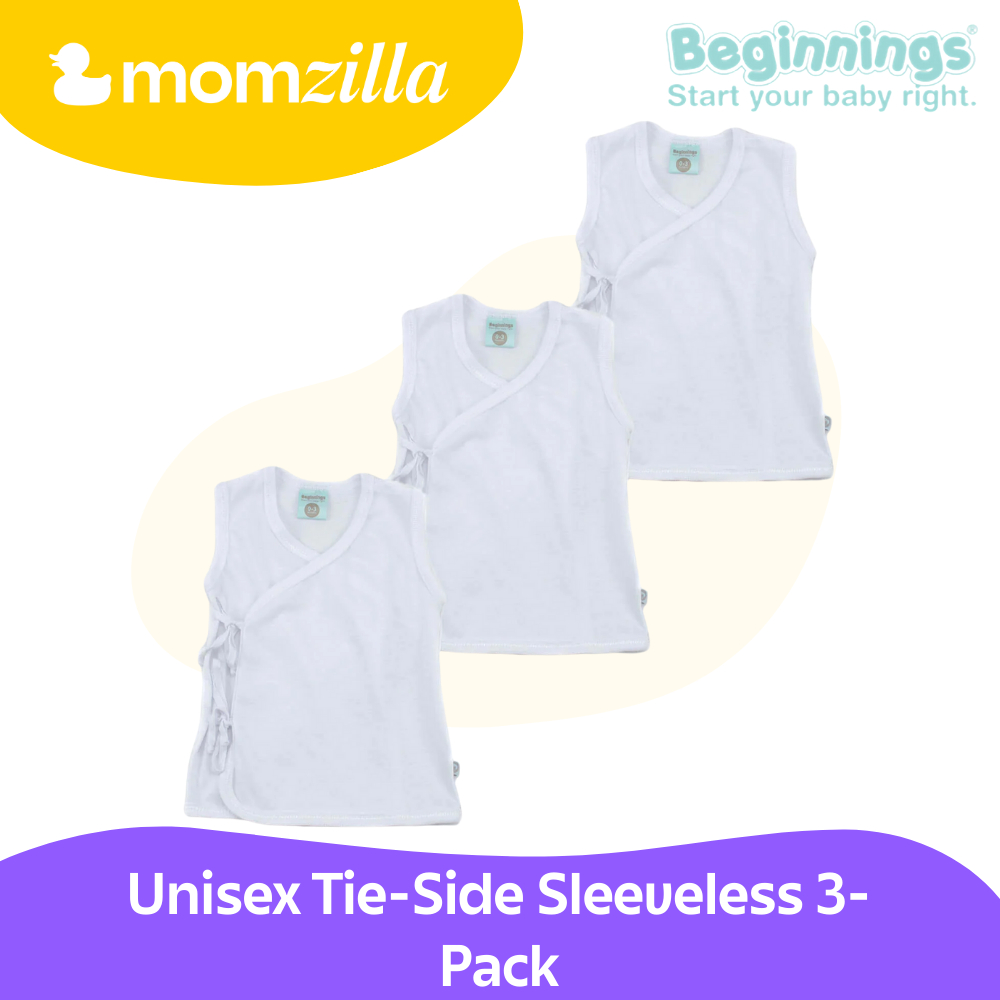 Momzilla - Beginnings Baby - Unisex Tie-Side Sleeveless 3-Pack | Shopee ...