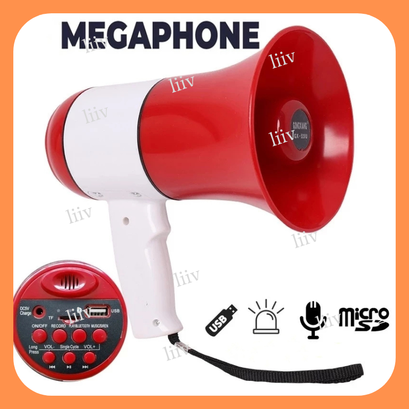 Rechargeable Megaphone with Voice Recorder Handheld 240s Record Speaker ...