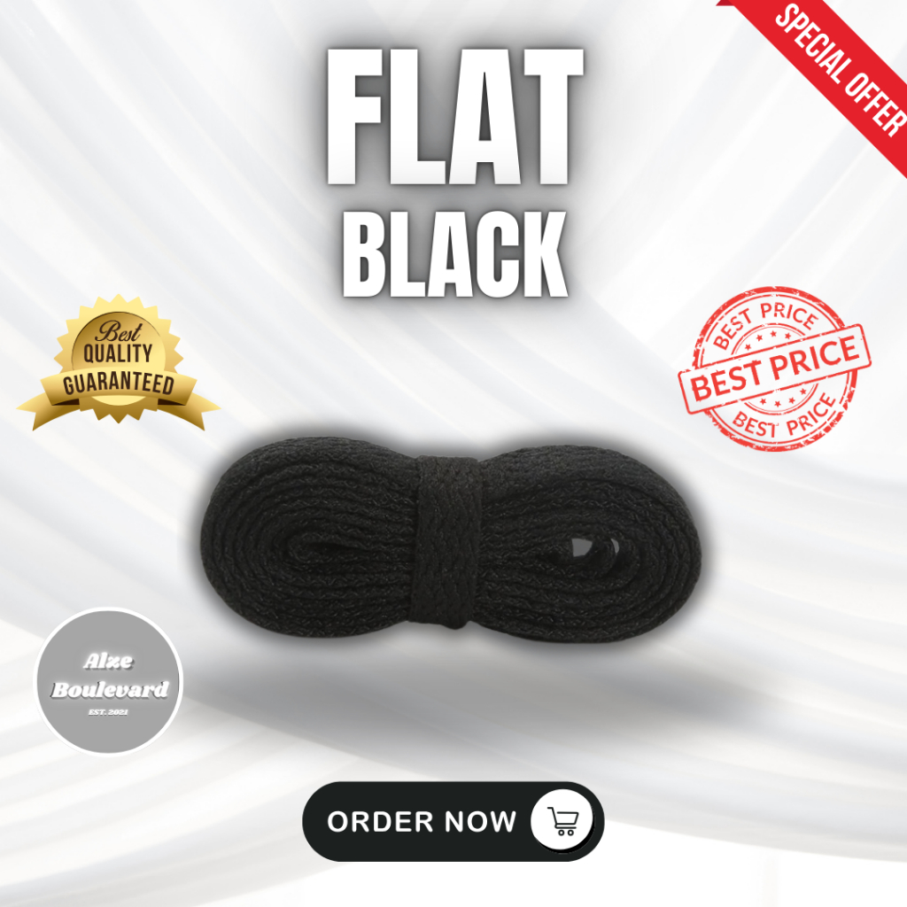 Alze Black Premium Flat Laces for Jordans/Dunks/Etc (Polyester ...