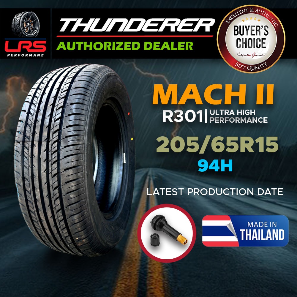THUNDERER 205/65 R15 94H - MACH II R301 (Thailand made, with free tire valve) | Shopee Philippines