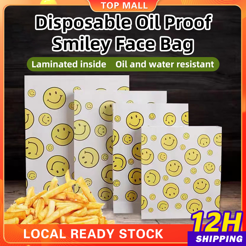 100Pcs Greaseproof Paper Bag Disposable Food Wrapper Pouch Sandwich ...