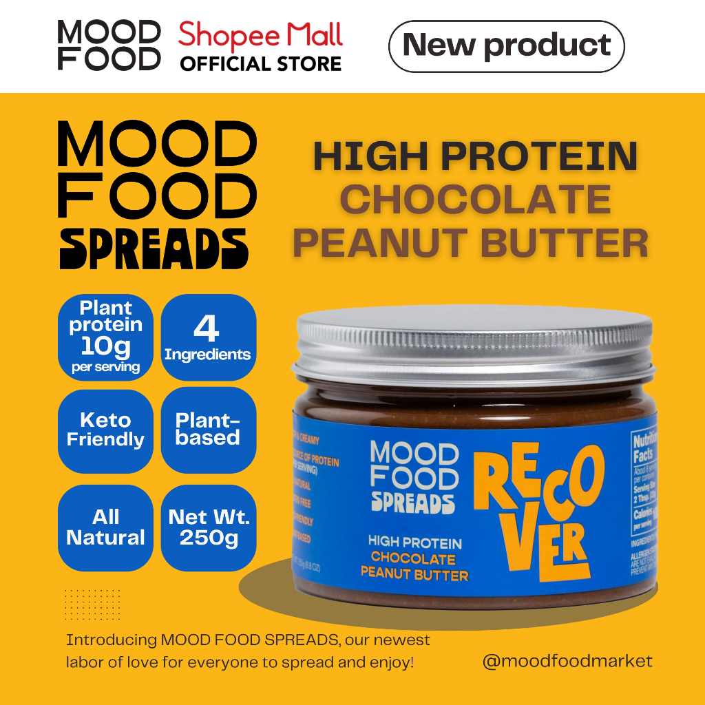 MOOD FOOD SPREADS RECOVER High Protein CHOCOLATE PEANUT BUTTER | Shopee Philippines