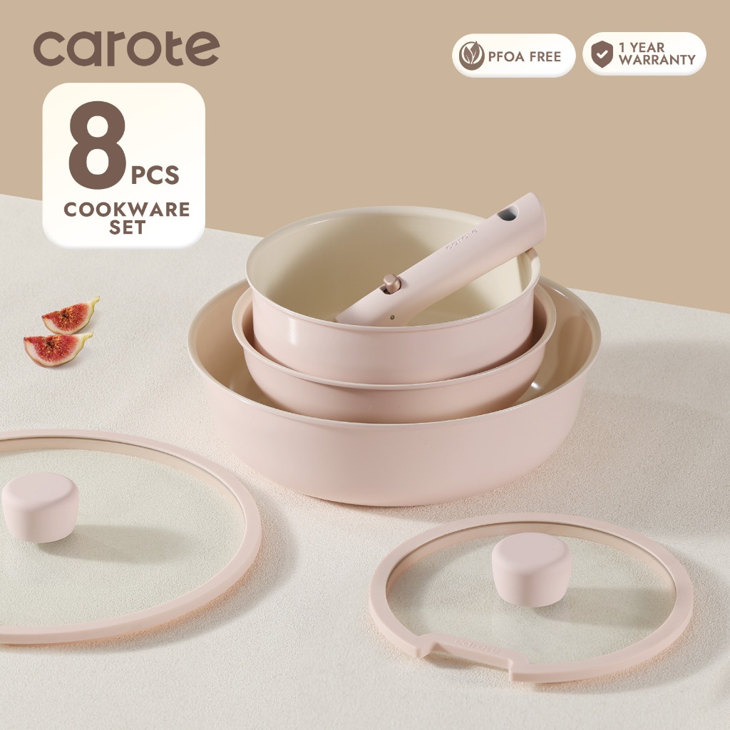 CAROTE Detachable Cookware Set 8 Pcs Ceramic Coating Non-Stick Oven ...