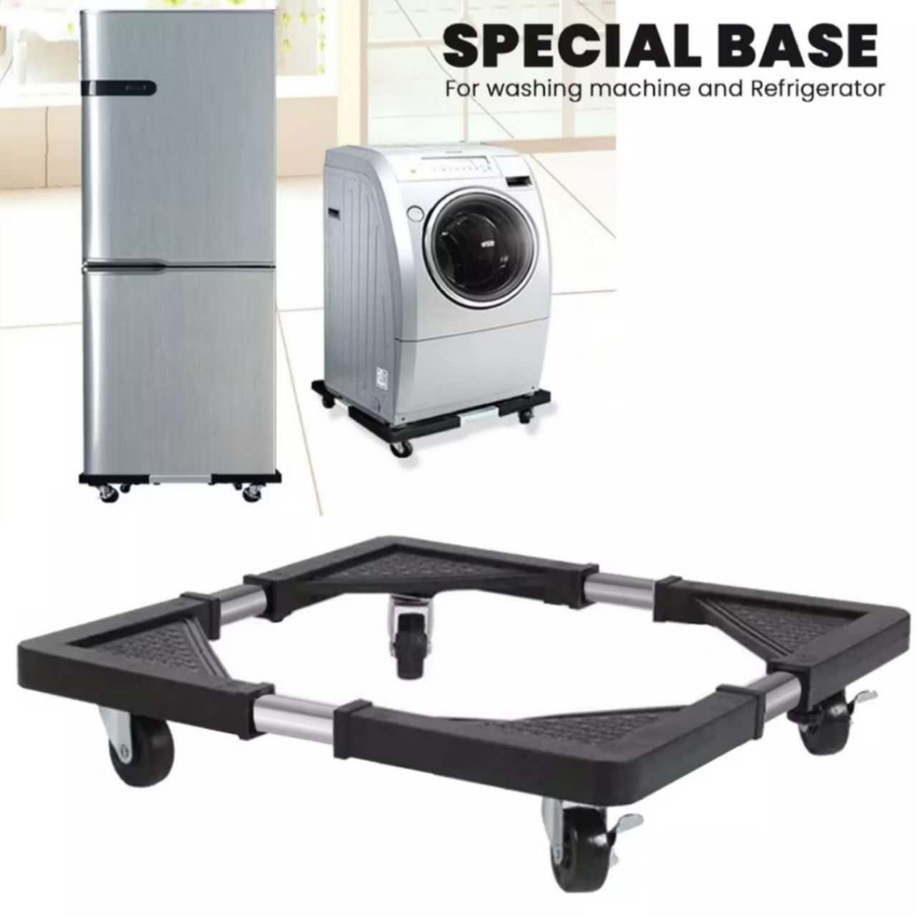 4 Foot Wheel Adjustable Moving Washing Machine Base Refrigerator Holder ...