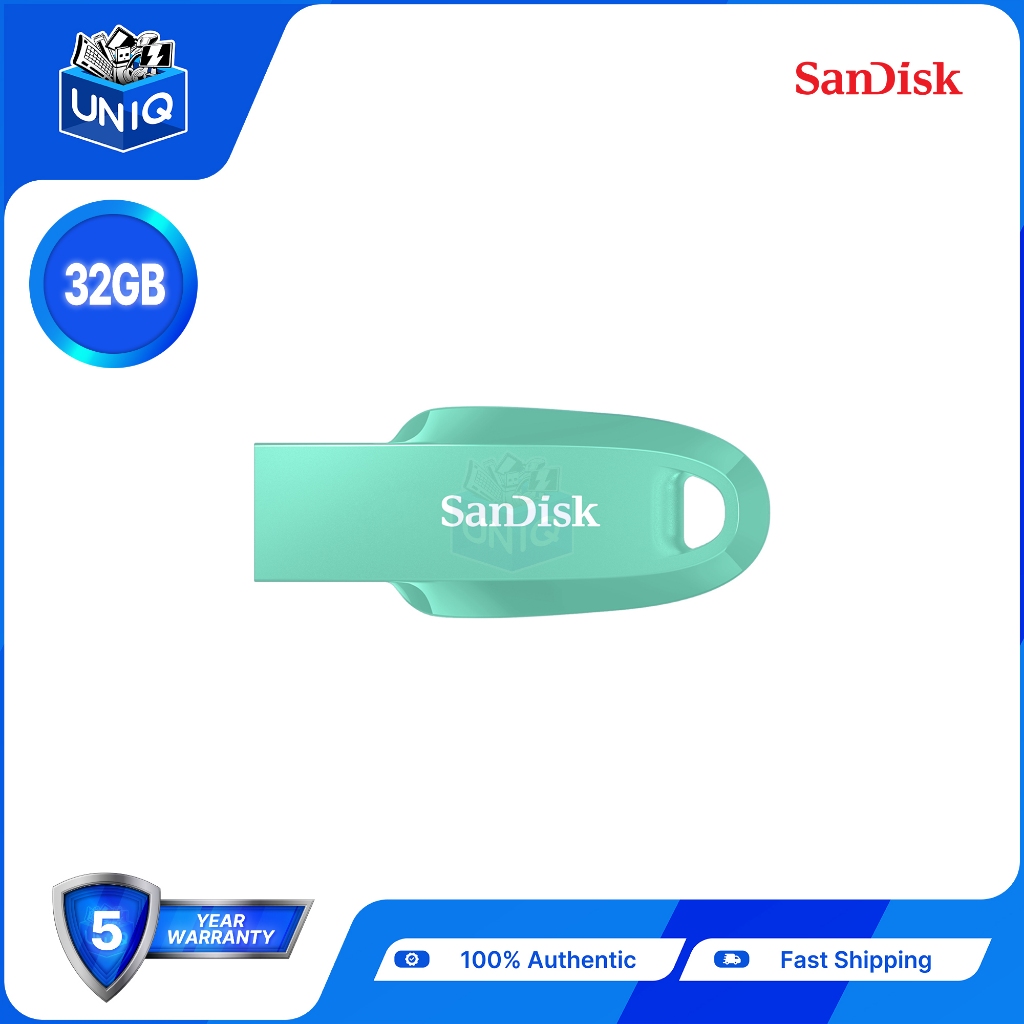 Sandisk Ultra Curve Flash Drive Usb 3.2, 32gb Capacity Green | Shopee ...