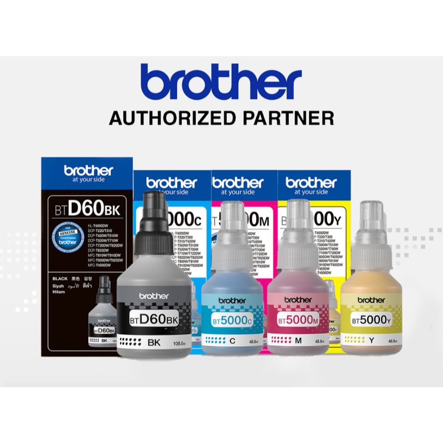 【Free Shipping】1SET BROTHER BOTTLED INK D60BK BLACK BT5000 CYAN BT5000 ...