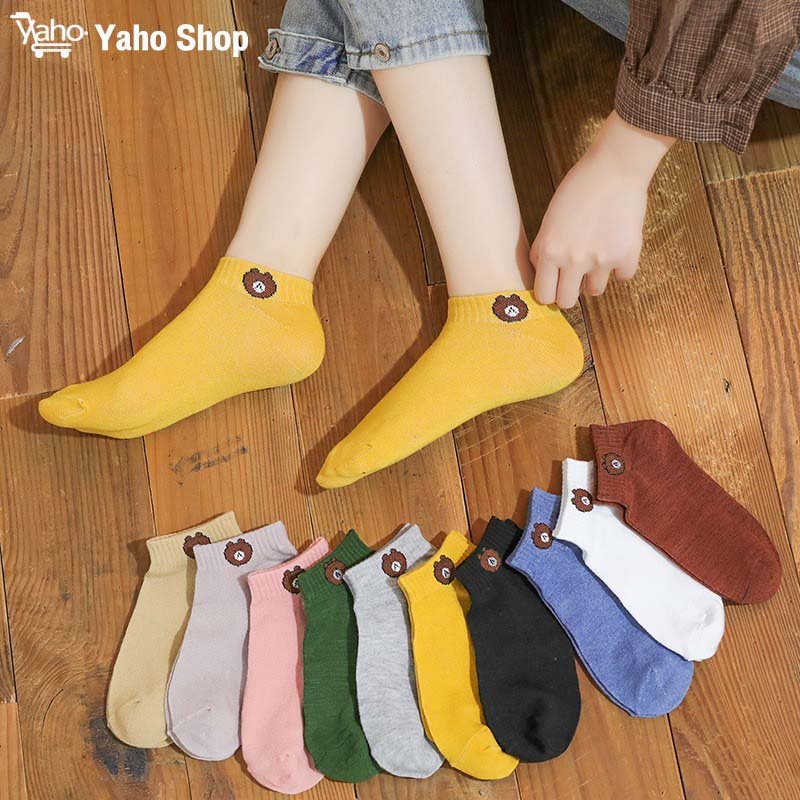 10 Pairs Bear socks Ankle socks Couple Socks Unisex Low Cut Footwear ...