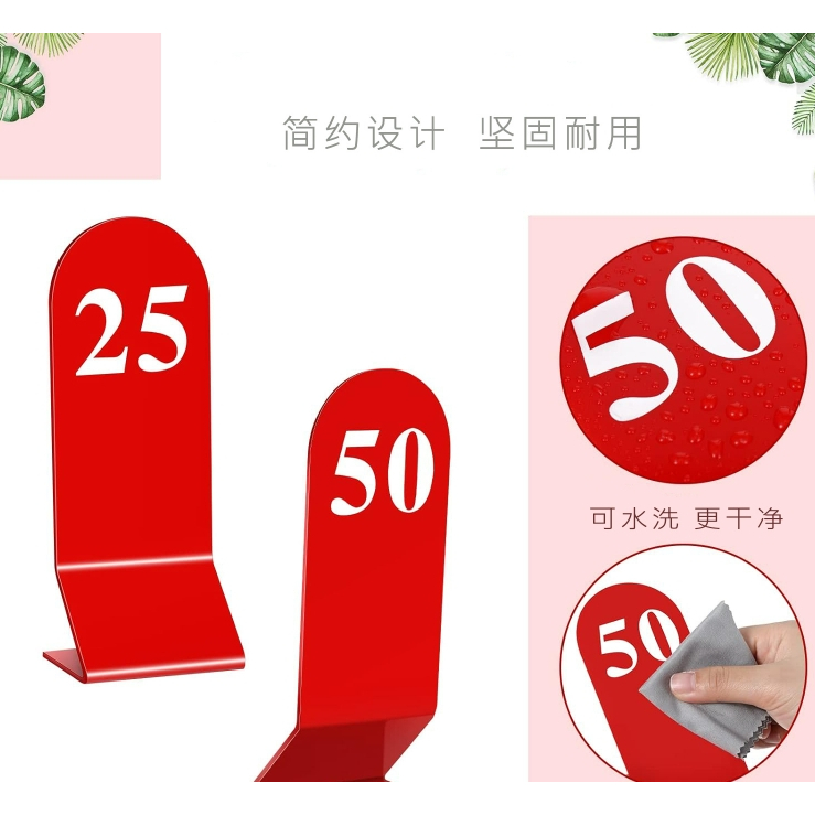 100pcs table number acrylic red | Shopee Philippines