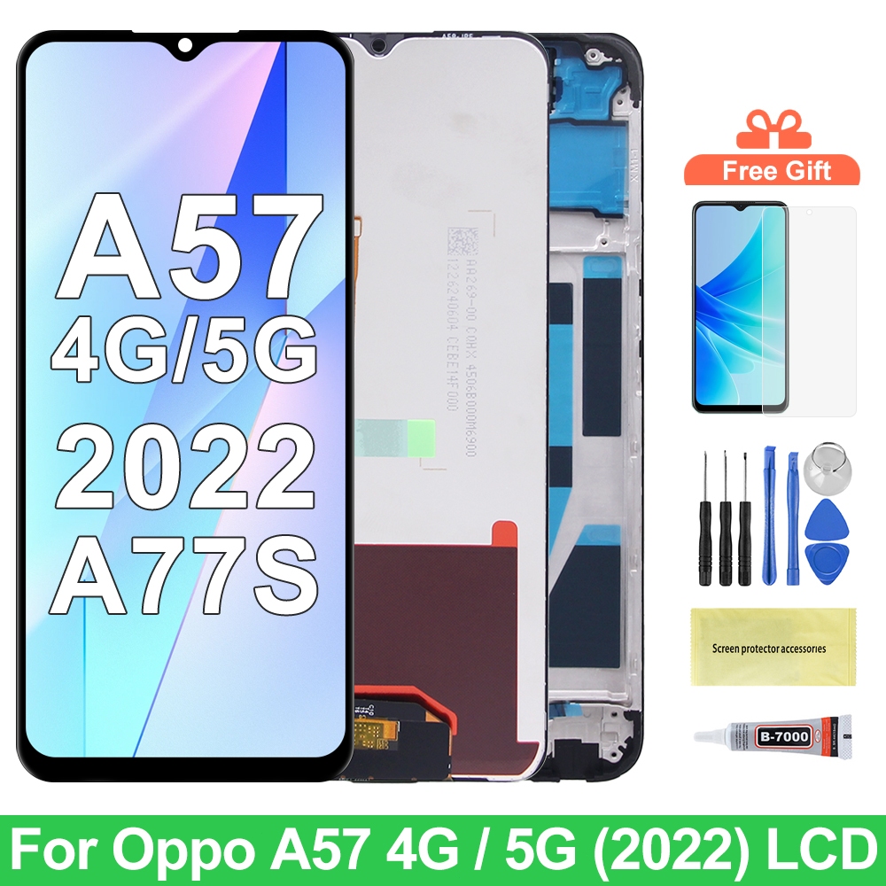 Screen Display for Oppo A57 2022 4G 5G A77S LCD Touch Screen with Frame ...