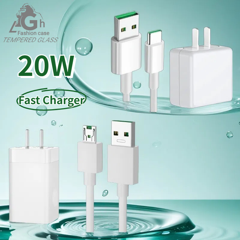 20W Super Flash Charger 5V 4A Adaptor With Micro Usb Cable Type-c USB ...