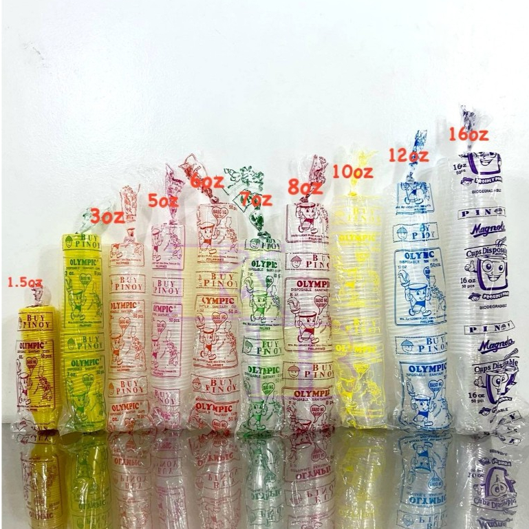 Disposable Plastic Pinoy Clear Cups 50pcs Per Pack (9 Sizes) | Shopee ...