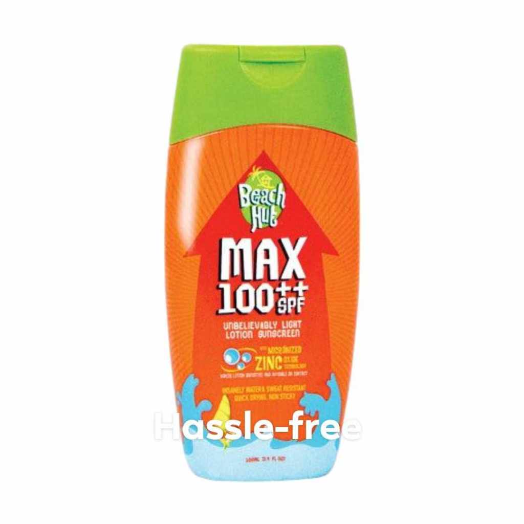 BEACH HUT SUNBLOCK MAX SPF 100++ SUNSCREEN BODY LOTION WITH MICRONIZED ...