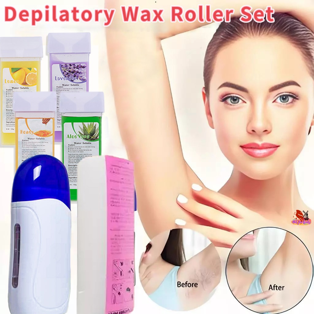 Portable Depilatory Heater+Depilatory Wax Roller For Hair Removal on ...