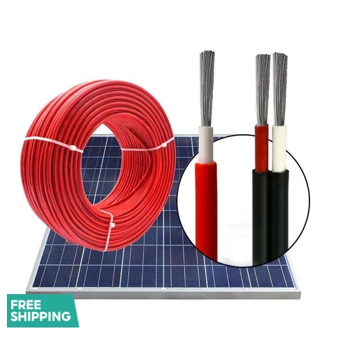 PV Cable Solar Panel Wire solar TUV 4mm 6mm Tinned Copper red black ...