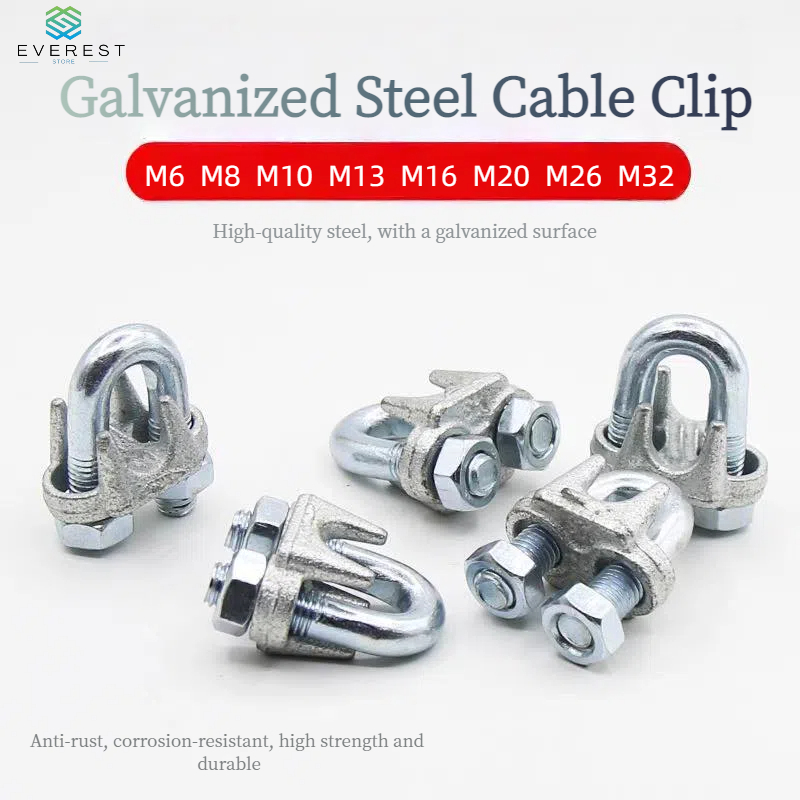Steel Cable Clip M6-M16 Wire Rope Clip Steel Clip GI Cable U Clamp Wire ...