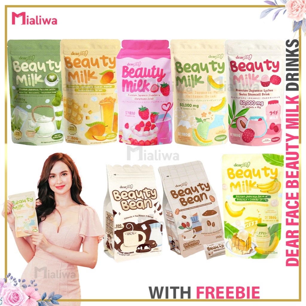 Dear Face Beauty Milk Strawberry Matcha Latte Melon Banana Mango Lychee ...