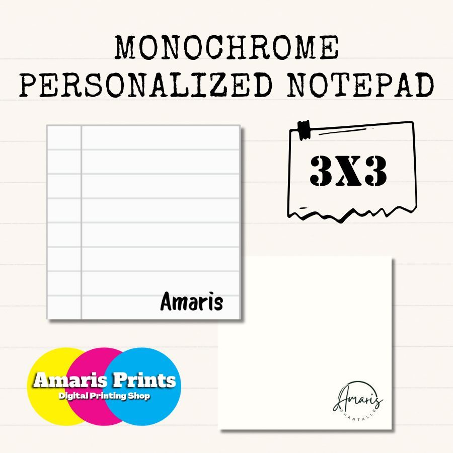 PERSONALIZED NOTEPAD 3X3 SIZE (MONOCHROME) | Shopee Philippines