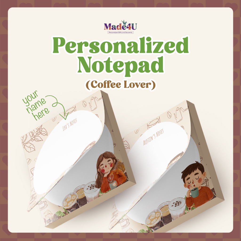 Personalized Notepad (3x3 inches Memo Pad) Coffee Lover | Shopee ...