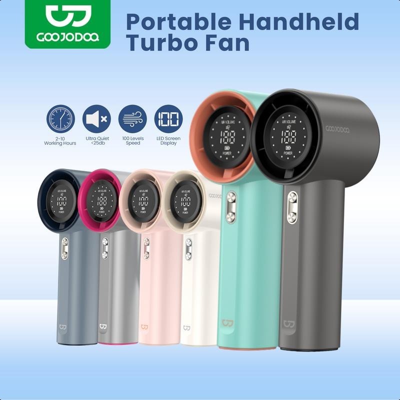 GOOJODOQ High Speed Handheld Fan Outdoor Portable 100 Speed Turbine ...