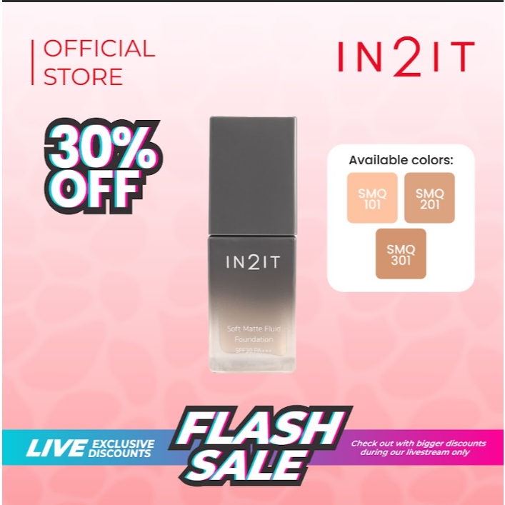 IN2IT Soft Matte Fluid Foundation SPF30 PA+++ NEAR EXPIRY August 09 ...