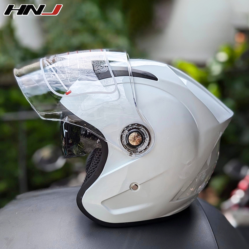 HNJ A4-003-D Half Face Dual Visor Helmet For Motorcycle With ICC ...