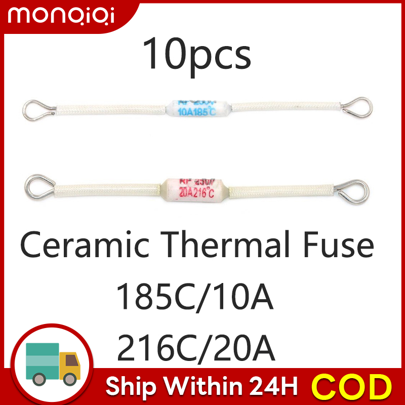 COD 20Pcs Rice Cooker Ceramic Thermal Fuse 185C/10A 216C/20A RF ...