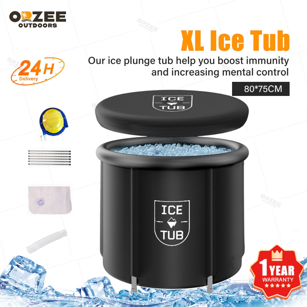 Ice Bath Tub Portable Bathtub Foldable cold or Hot Bathtub With Cover ...
