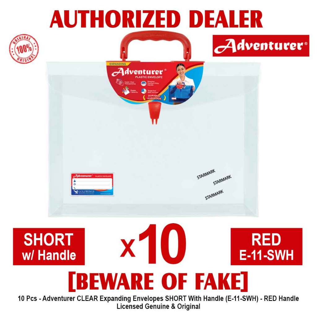 ADVENTURER Expanding Plastic Envelope Envelopes SHORT CLEAR Pushlock ...
