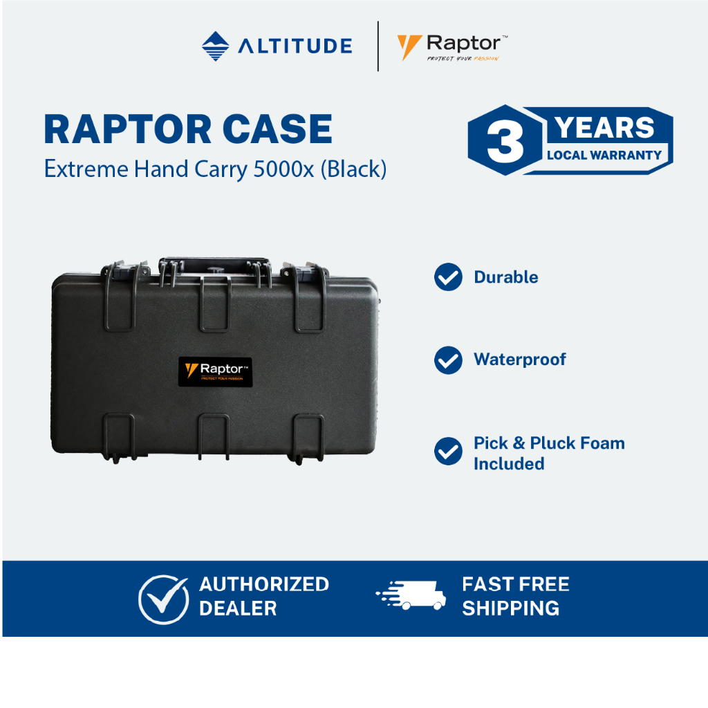 Raptor 5000x Non-Trolley Waterproof and Carry On Hard Case for Cameras ...