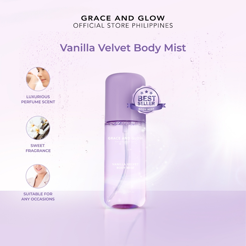 Grace and Glow Vanilla Velvet Body Mist - Sweet Body Fragrance with ...