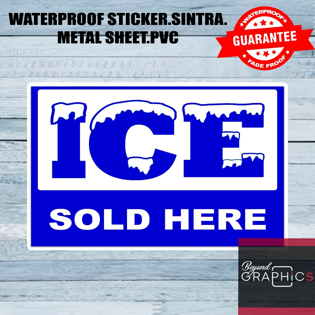 Beyond Graphics Ice Uling Frozen Goods For Sale Sign Sticker PVC ...