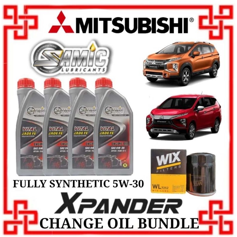 Mitsubishi Xpander Change Oil Bundle, Samic 5W-30 Fully Synthetic ...