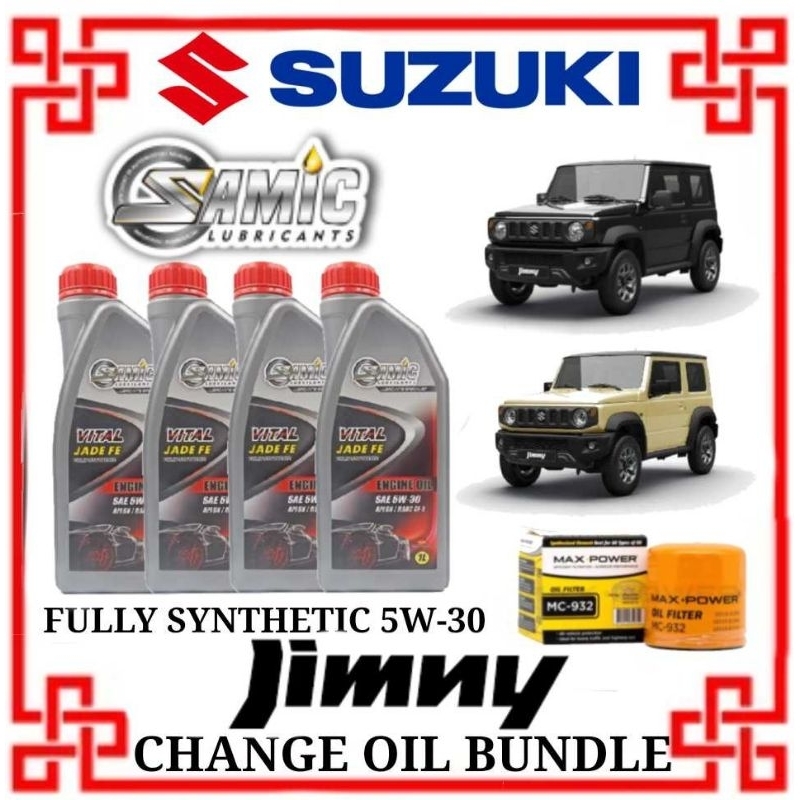 Suzuki Jimny Change Oil Bundle, Samic 5W-30 Fully Synthetic Engine Oil ...