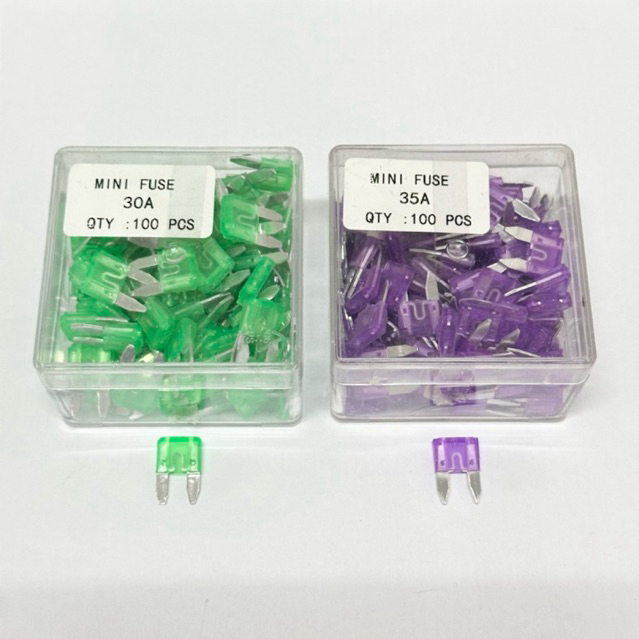 100pcs Mini Fuse Flat Fuse 30A 35A Universal Car Vehicle Automotive ...