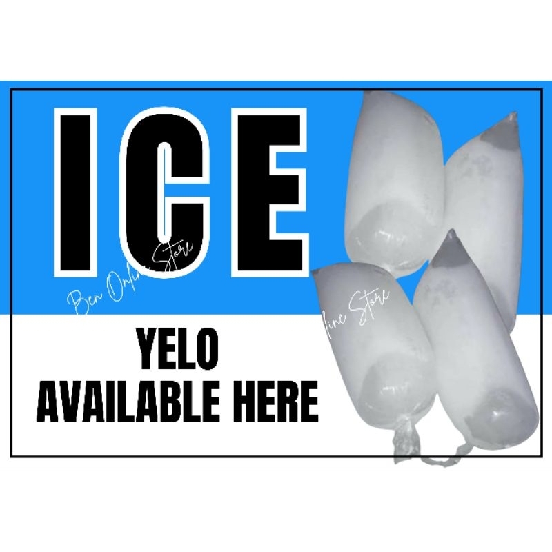 ICE SIGNAGE, FOOD SIGNAGE, STORE SIGNAGE LAMINATED/ PVC A4 SIZE ...