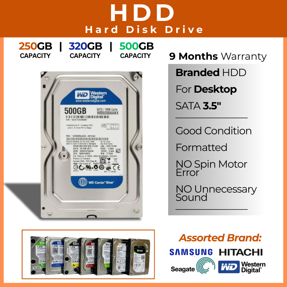 Hard Disk Drive SATA for Desktop | Capacity 160GB | 250GB | 320GB ...