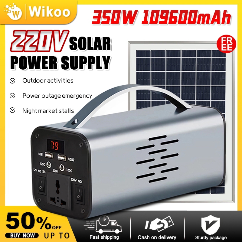 Power Station 109600mAh Big Capacity Portable Power Station 220V 350W Multifunction Solar ...